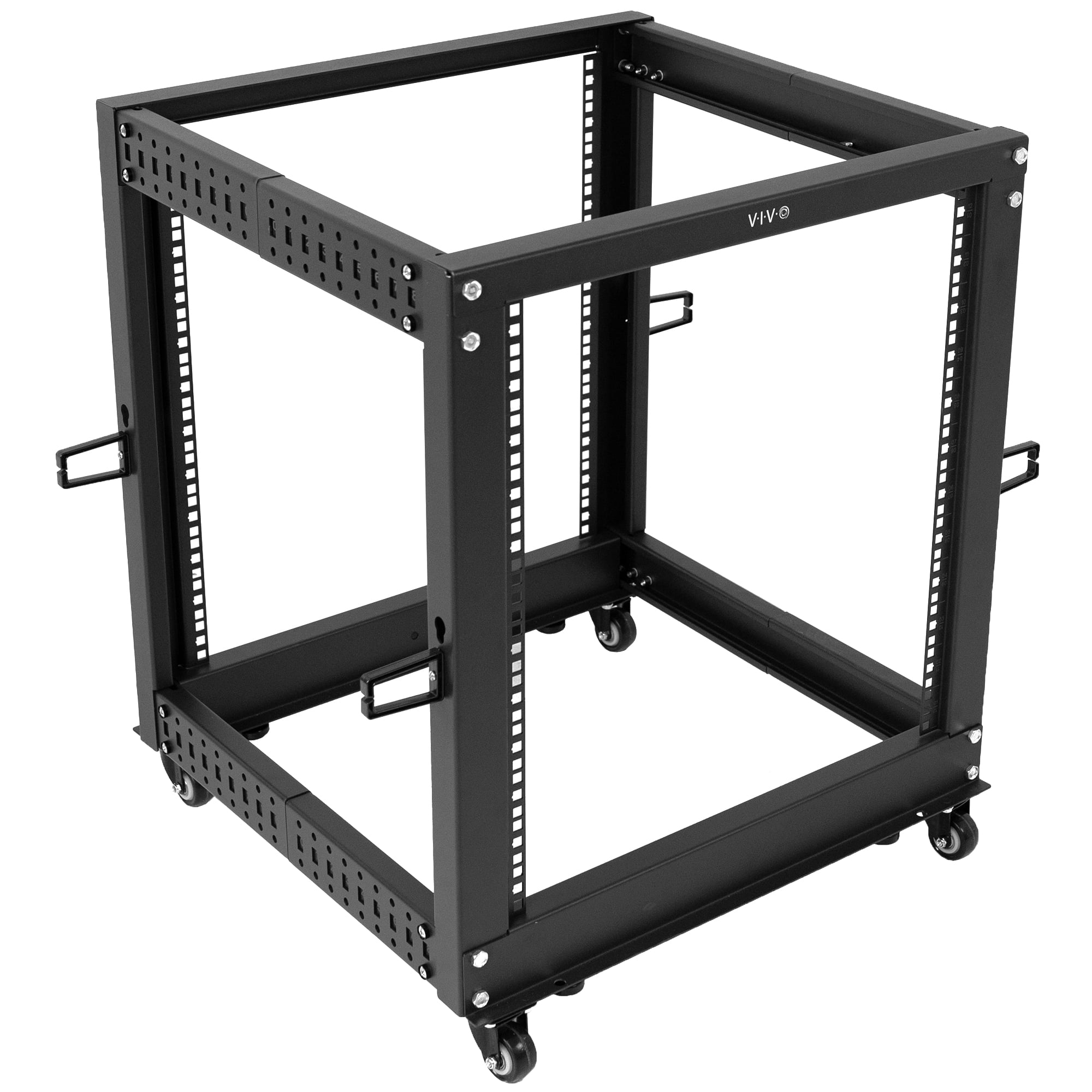 VIVO 12U 19" Open Frame Adjustable Server Rack, 4 Post Mobile Data ...