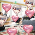 hengsof Valentine's Day Heart Balloons 10pcs 18" Pink Love Heart Shape ...