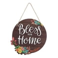 Axioma Welcome Sign Decor Porch Wooden Sign Round Hanging Plaque Spring ...