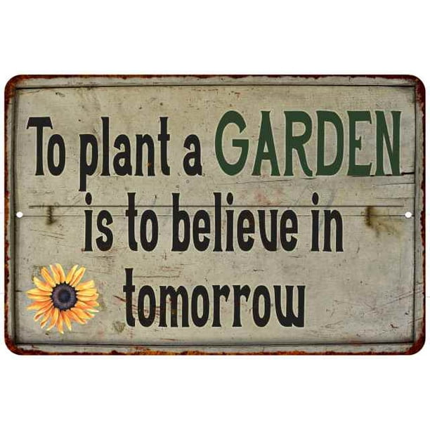 Plant a Garden.. Vintage Look Garden Chic 8x12 Metal Sign 208120020040 ...