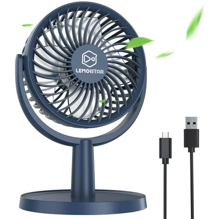 Small Desk Fan USB Powered Portable Fan 4 Speeds Strong Airflow Mini ...
