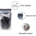 PETGLE 100 Pieces Stand Up Clear Front Zipper Lock Resealable Aluminum ...