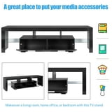PAPROOS White TV Stand for 70 Inch TV, Modern LED TV Console Table with ...