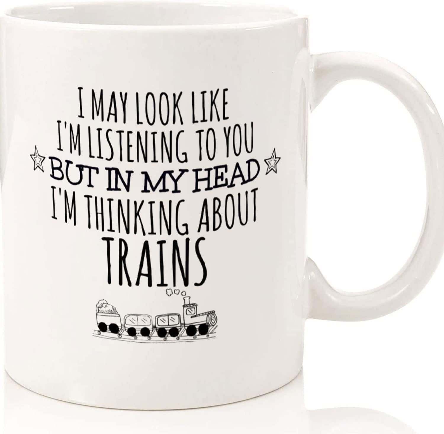 Train Gift, Train Mug, Thinking About Trains, Funny Train Gifts For Men ...