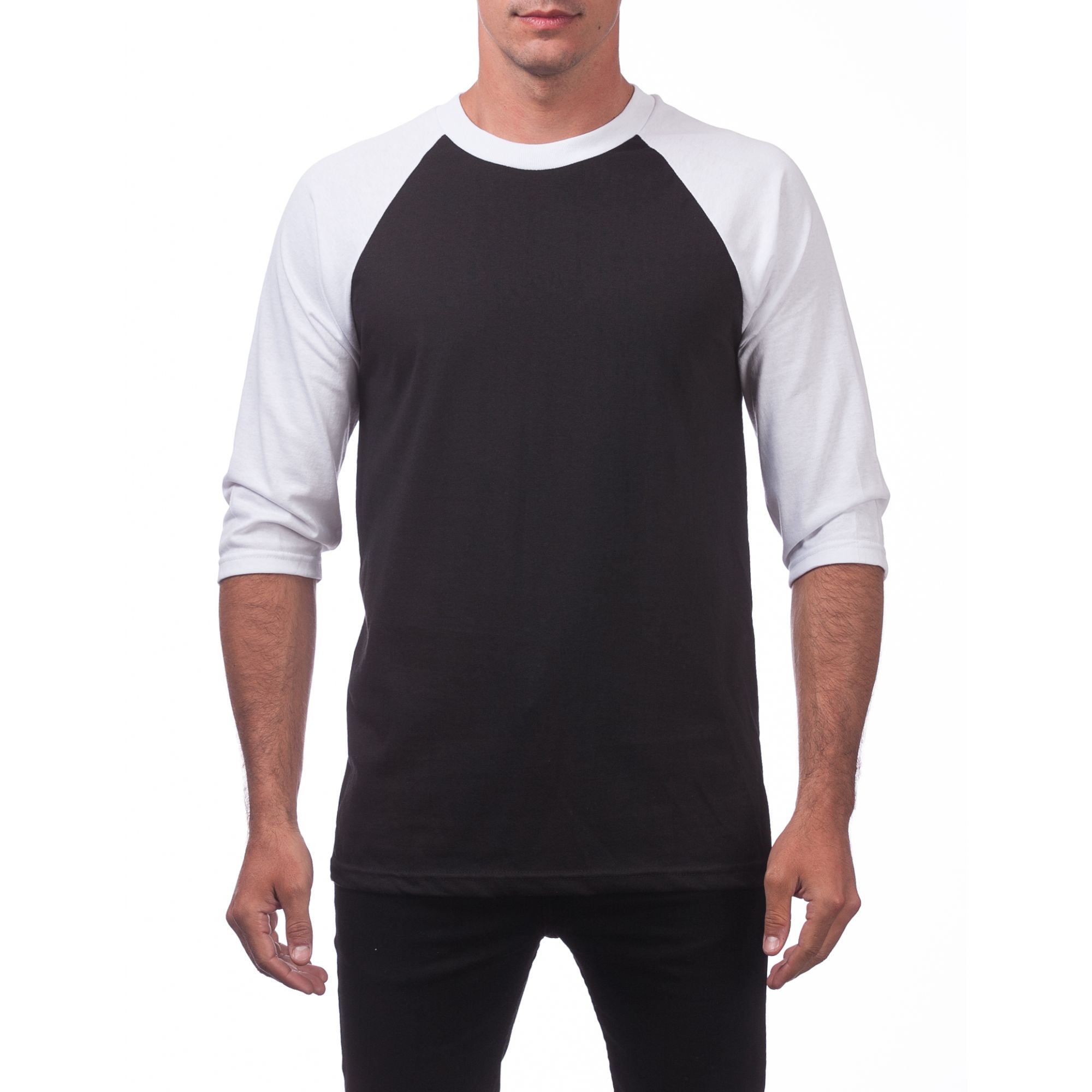 Pro Club Men's 3/4 Sleeve Crew Neck Baseball Shirt - Walmart.com