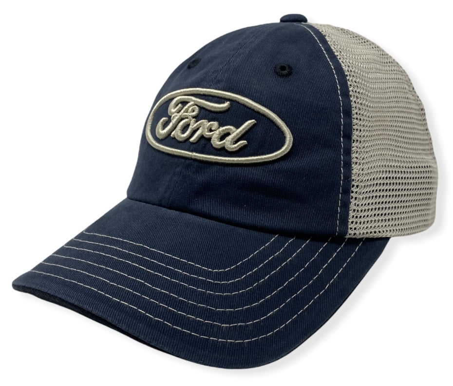 Ford Men's Official Licensed Embroidered Logo Vintage Wash Mesh Trucker ...