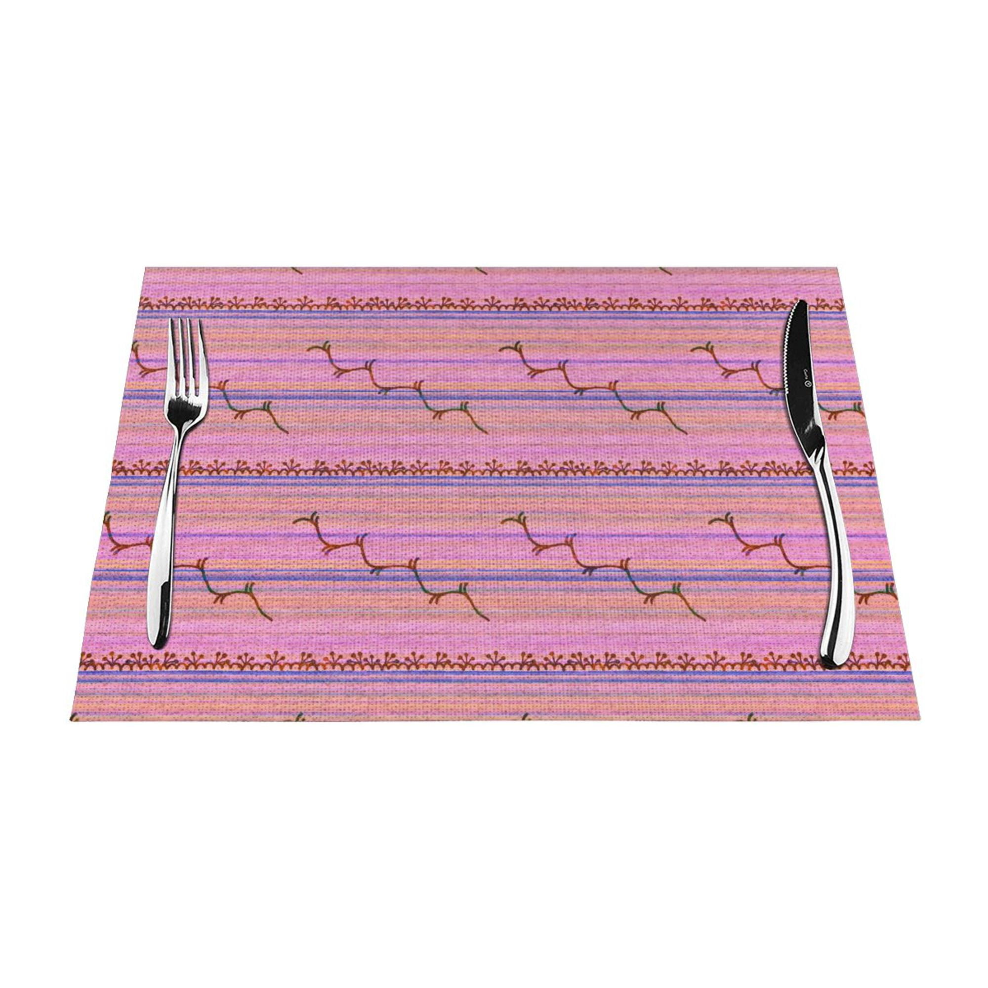 YFYANG Washable Heat-Resistant Placemats, 70% PVC/30% Polyester, Pink ...