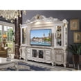 ACME Picardy Wooden Entertainment Center with Bridge in Antique Pearl ...