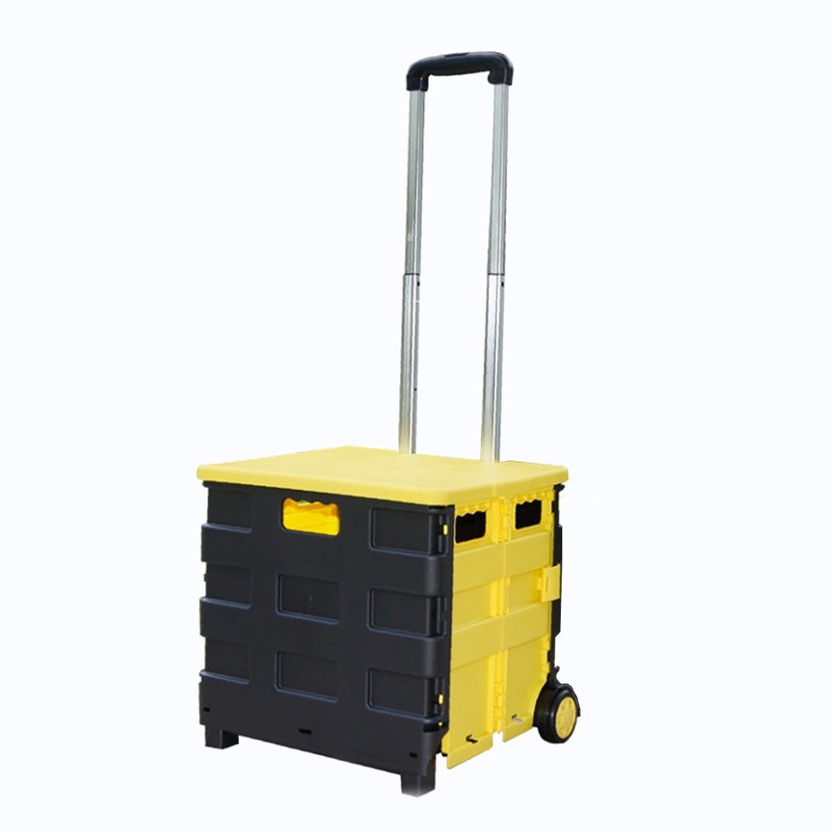 Foldable Plastic Shopping Cart Trolley Portable Pack&Roll Folding ...