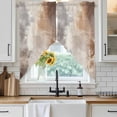 Brown Grey Retro Oil Paint Swag Curtain Valance for Window 2 Panels ...