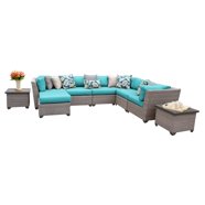 TK Classics Miami Wicker 7 Piece Patio Conversation Set with Ottomans ...