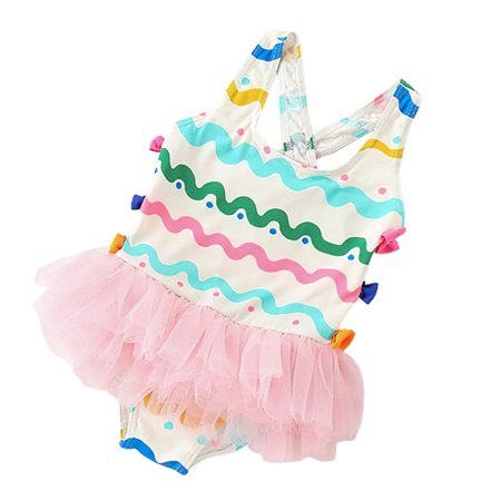 Trayknick Children Swimsuit Eye-catching Wear Resistant Polyester Girls ...