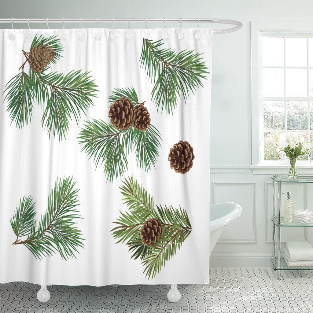 PKNMT Green Branch Collection of Christmas Tree Branches Pine Cones ...