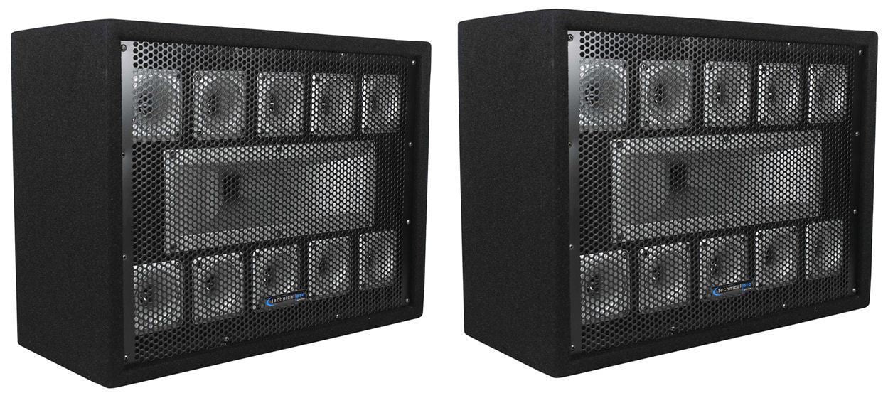 (2) Technical Pro TW110 1000 Watt Carpeted 11-Way DJ Tweeter Box Array ...