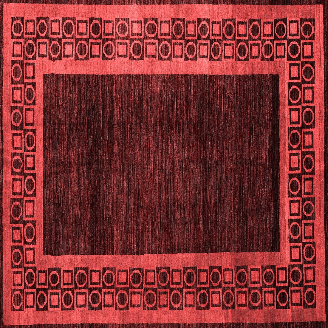 Ahgly Company Indoor Square Abstract Red Modern Area Rugs, 4' Square ...
