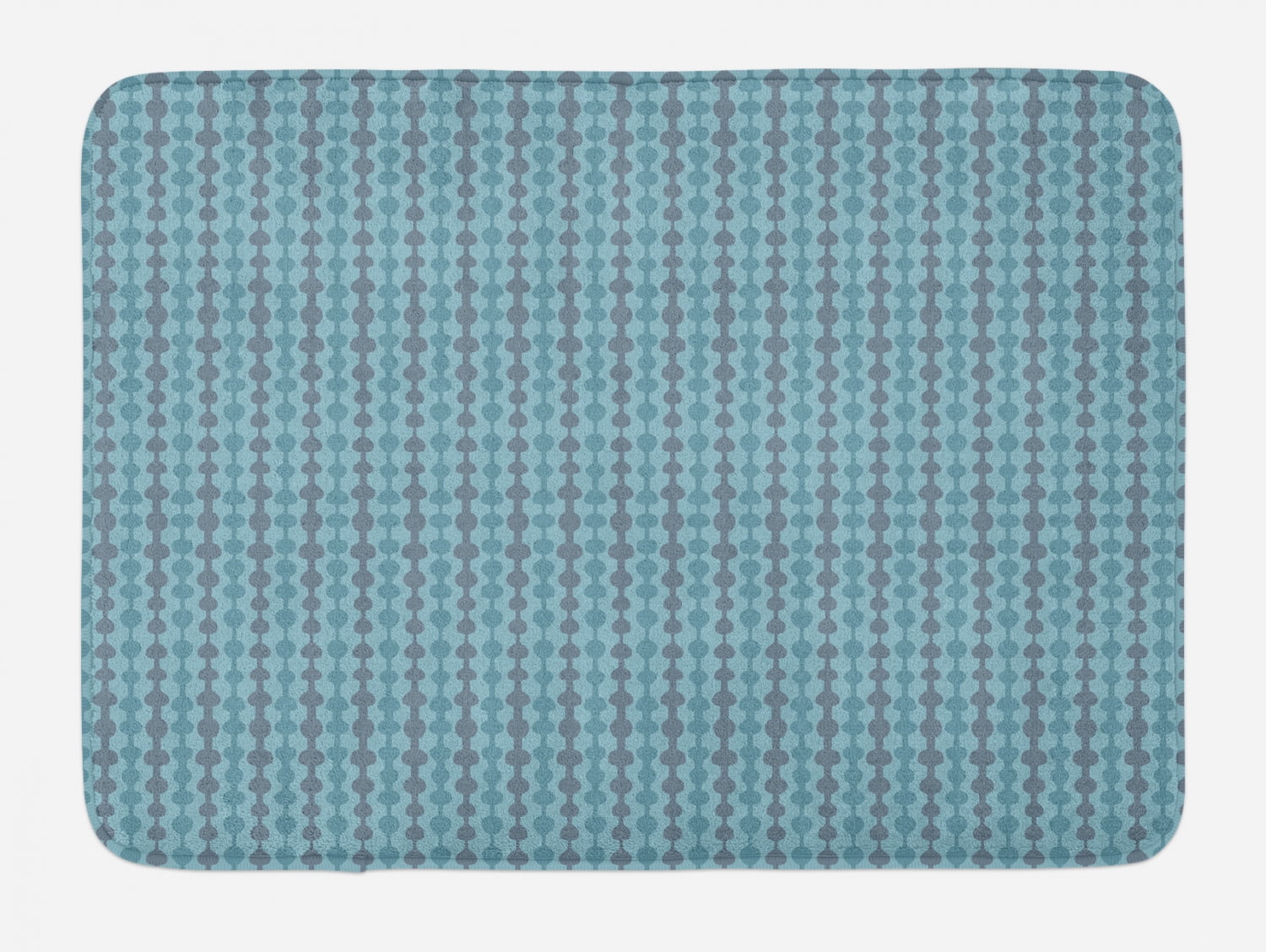 Grey Blue Bath Mat, Hand Drawn Arrangement of Abstract Shapes Circular ...