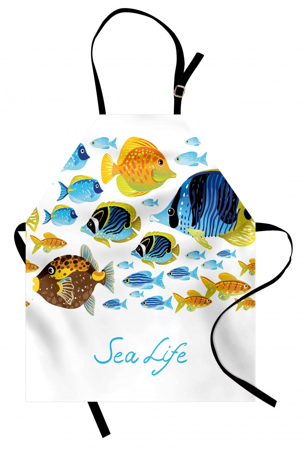 Fish Apron Vivid Underwater Wild Life with Freshwater Tropical Fish ...