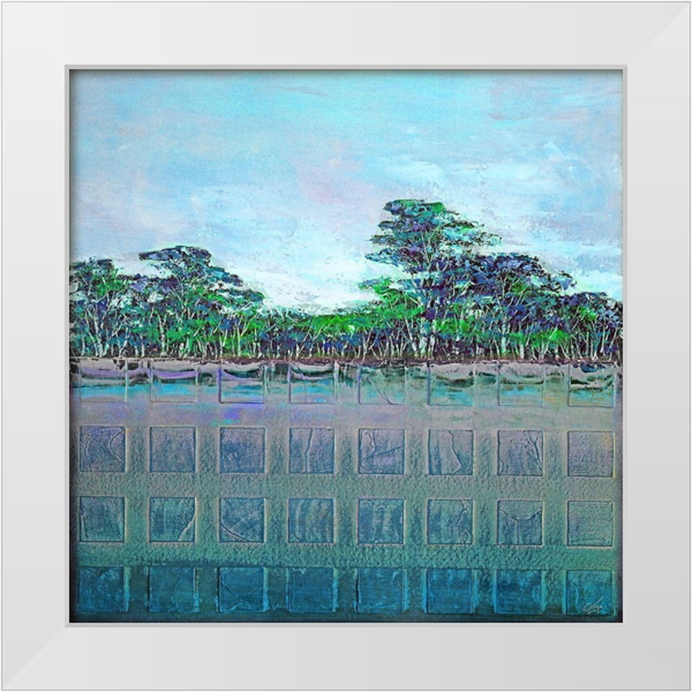 Olga 26x26 White Modern Wood Framed Museum Art Print Titled - Tropics 1 ...