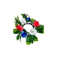 4th of July Candle Ring Wreath with Red White Blue Artificial Roses ...