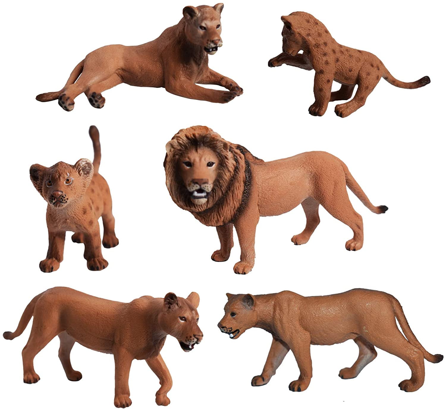 Lion Family Toys Realistic Animal Figurines African Wild Plastic ...