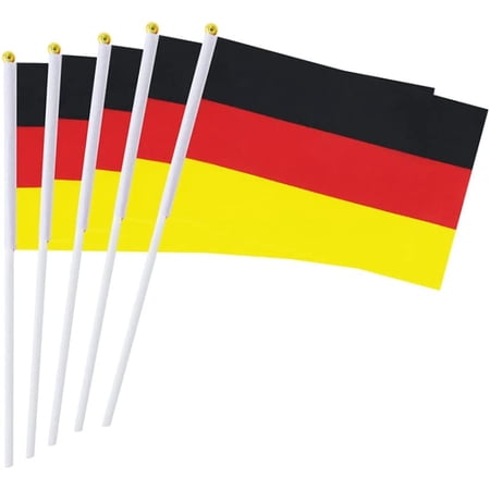 Germany 5 x 8" Handheld Mini Flag with 12" White Solid Pole - German ...