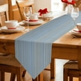Blue Grey Striped Table Runner Linen Burlap Table Runner 36 Inches ...