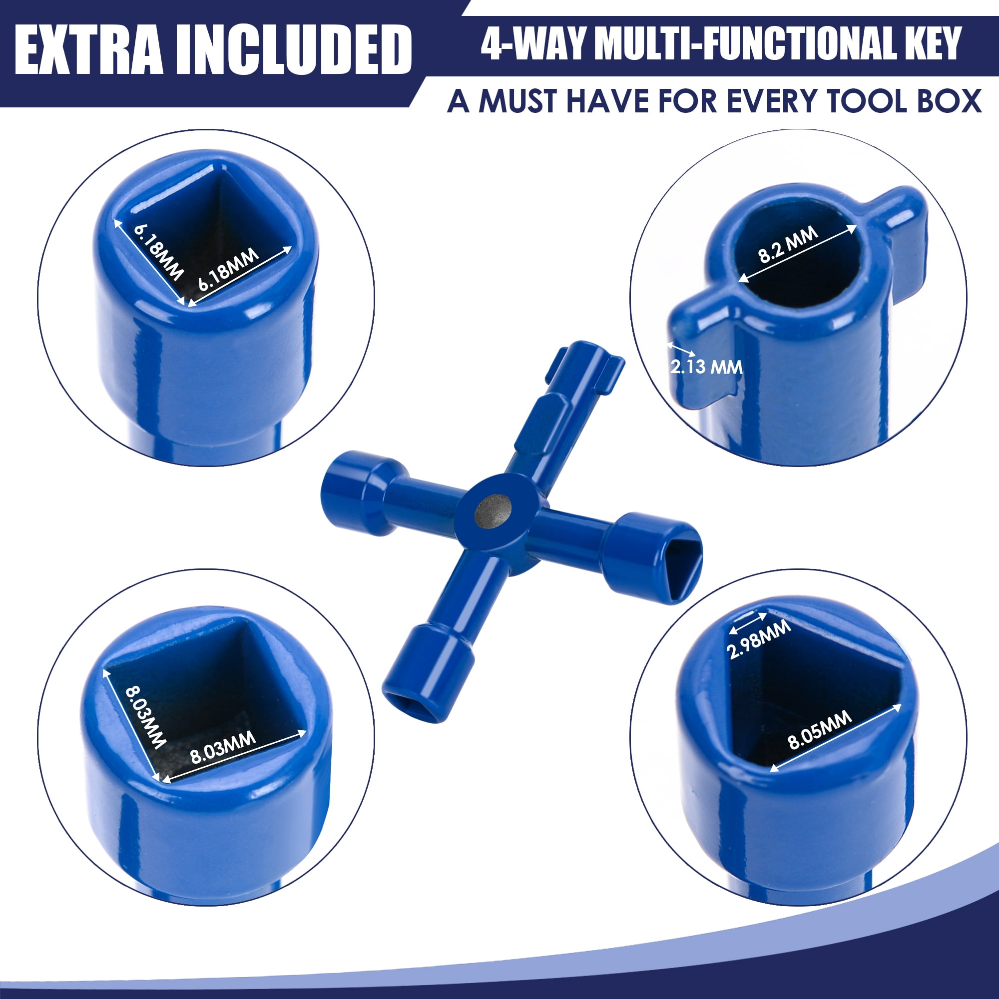 Buy LOSTRONAUT Water Meter Key Wrench, 4-Way Utility Curb Valve Tool ...