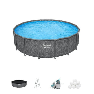 Fitmax Portable 9x9' Therapy Swimming Pool for Aquatic Exercise (Ladder ...