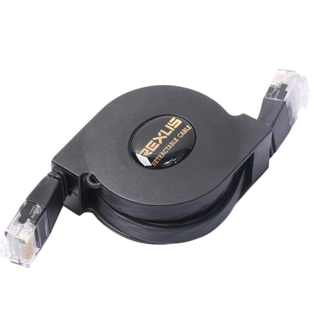 Retráctil cat six Patch , Negro 2m CUTICAT Cable retráctil Ethernet ...
