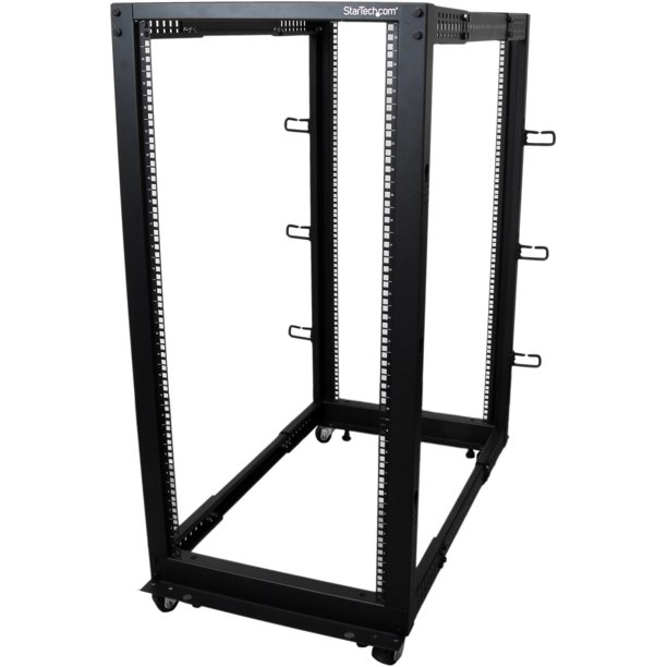 StarTech.com 25U Adjustable Depth Open Frame 4 Post Server Rack w ...