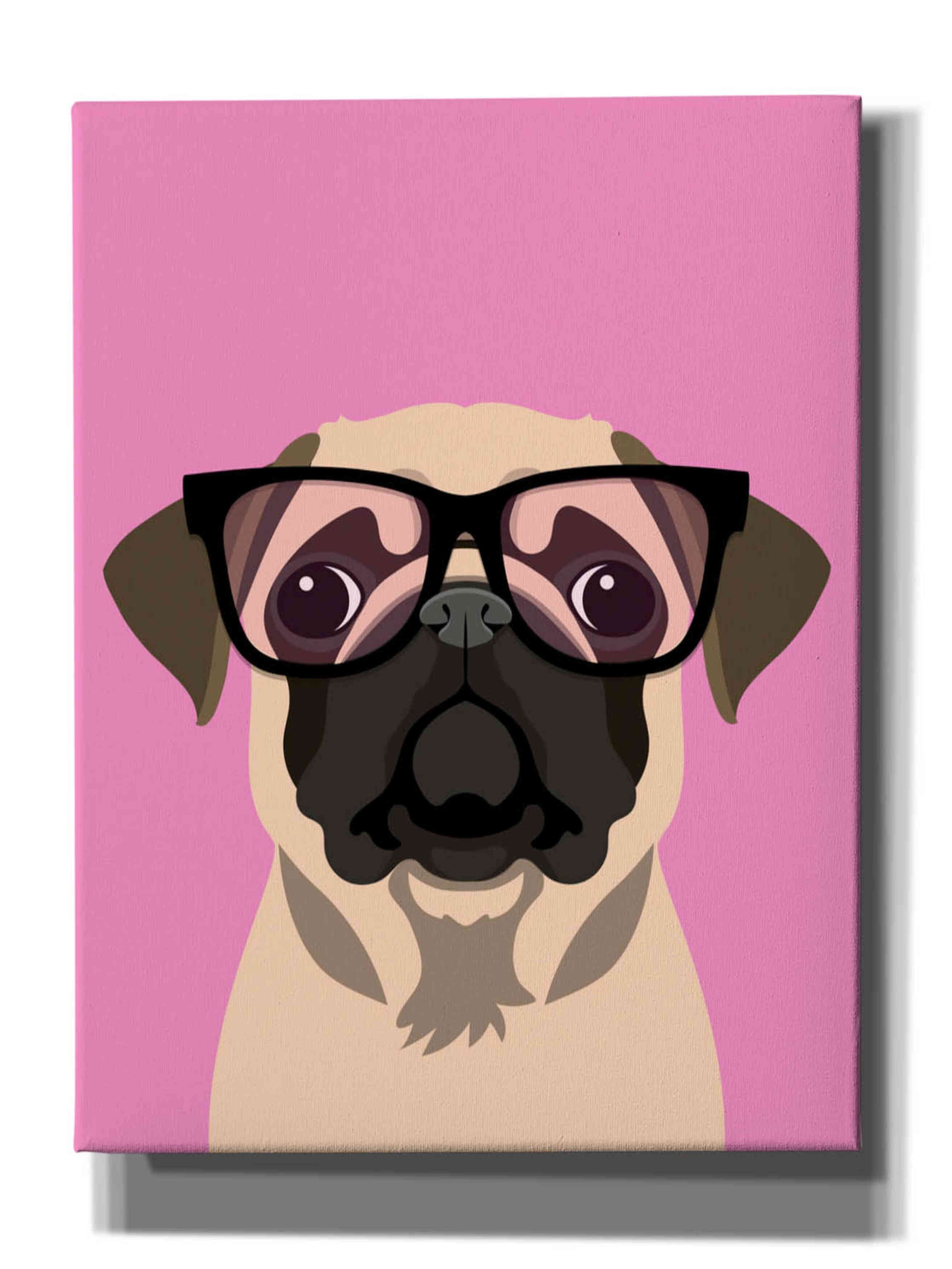 Epic Graffiti 'Pug Pink' by Debbie Gray, Canvas Wall Art, 12"x16 ...