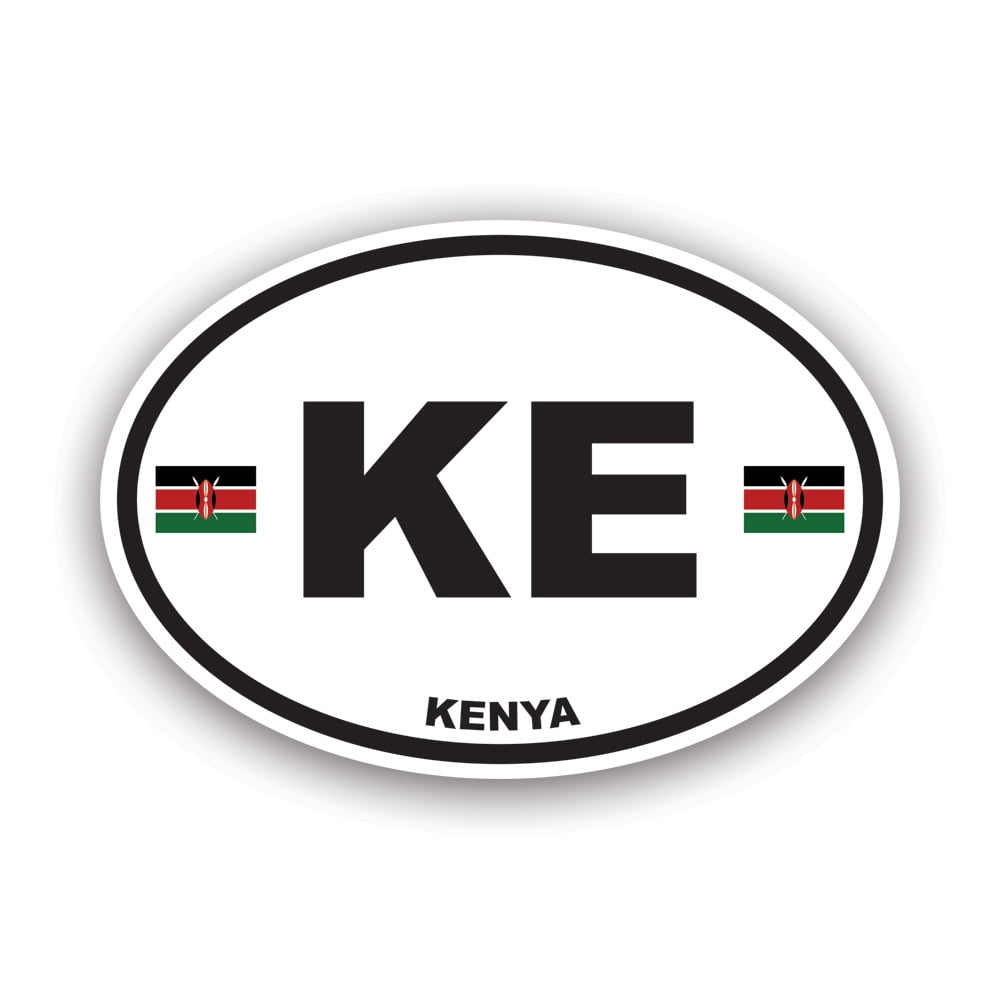 Kenya Oval Sticker Decal - Self Adhesive Vinyl - Weatherproof - Made in ...