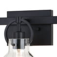 Ogden 3 Light Contemporary Black Bathroom Vanity Fixture Clear Glass ...
