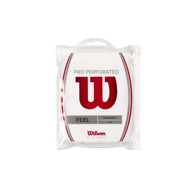 Wilson Pro Perforated Tennis Racket Overgrip, White - 12 Pack - Walmart.com