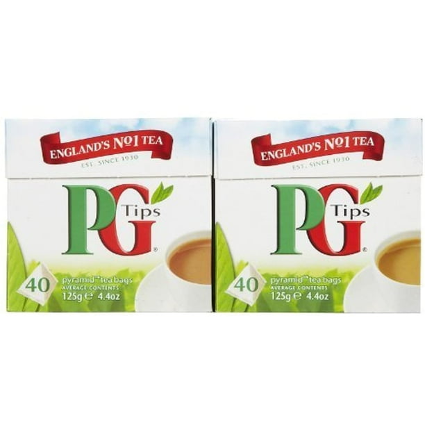 Pg Tips Black Tea, Pyramid Tea Bags, 40 Ct, 2 Pk By Pg Tips - Walmart.com