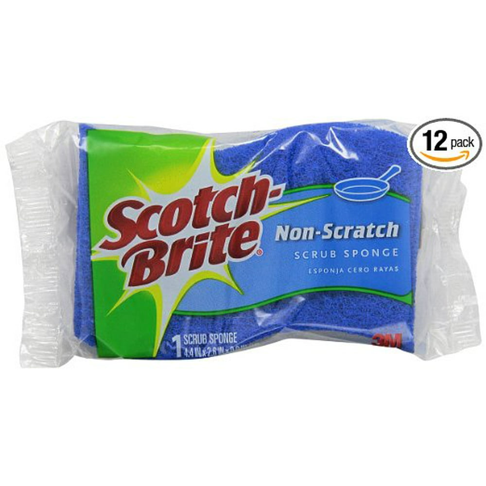 Scotch-Brite Non-Scratch Scrub Sponge, 1-Count (Pack of 12) - Walmart ...