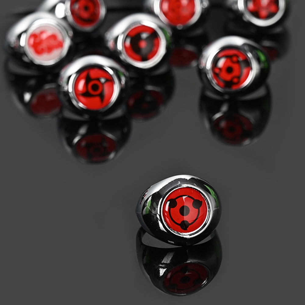 Buy Set Of 10 Pieces Naruto Ring Sharingan Collection Naruto Cosplay ...