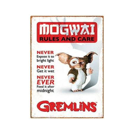 Gremlins Rules 8.5"x11" Tin Sign - Walmart.com - Walmart.com