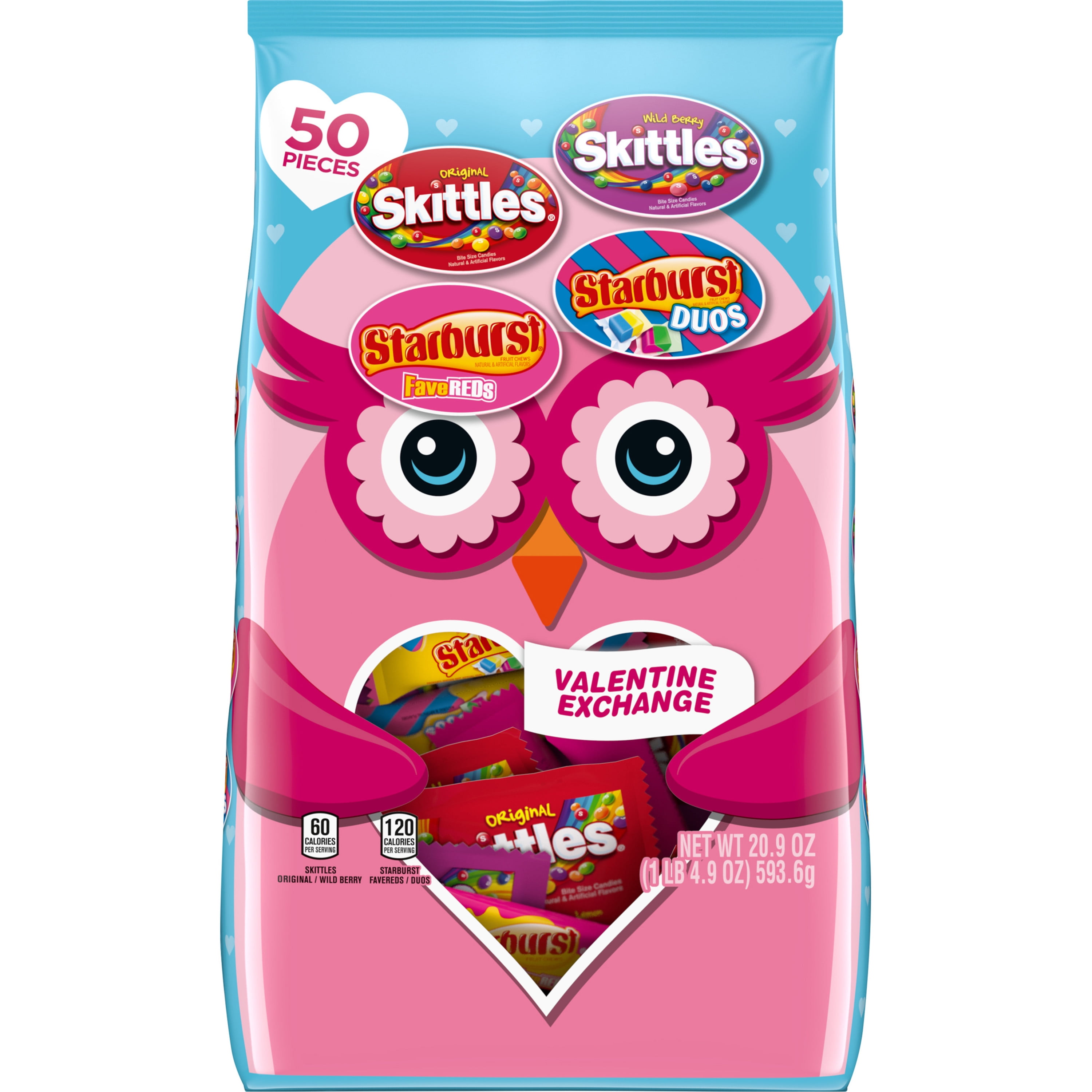 SKITTLES and STARBURST Fun Size Valentine's Day Candy, 20.9-Ounce Mixed ...