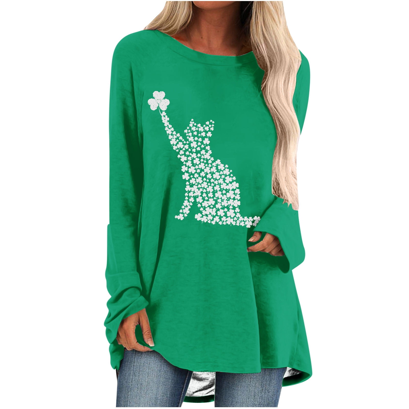 Click here for Cehvom St. Patricks Day Womens Ladies O-Neck Loose... prices