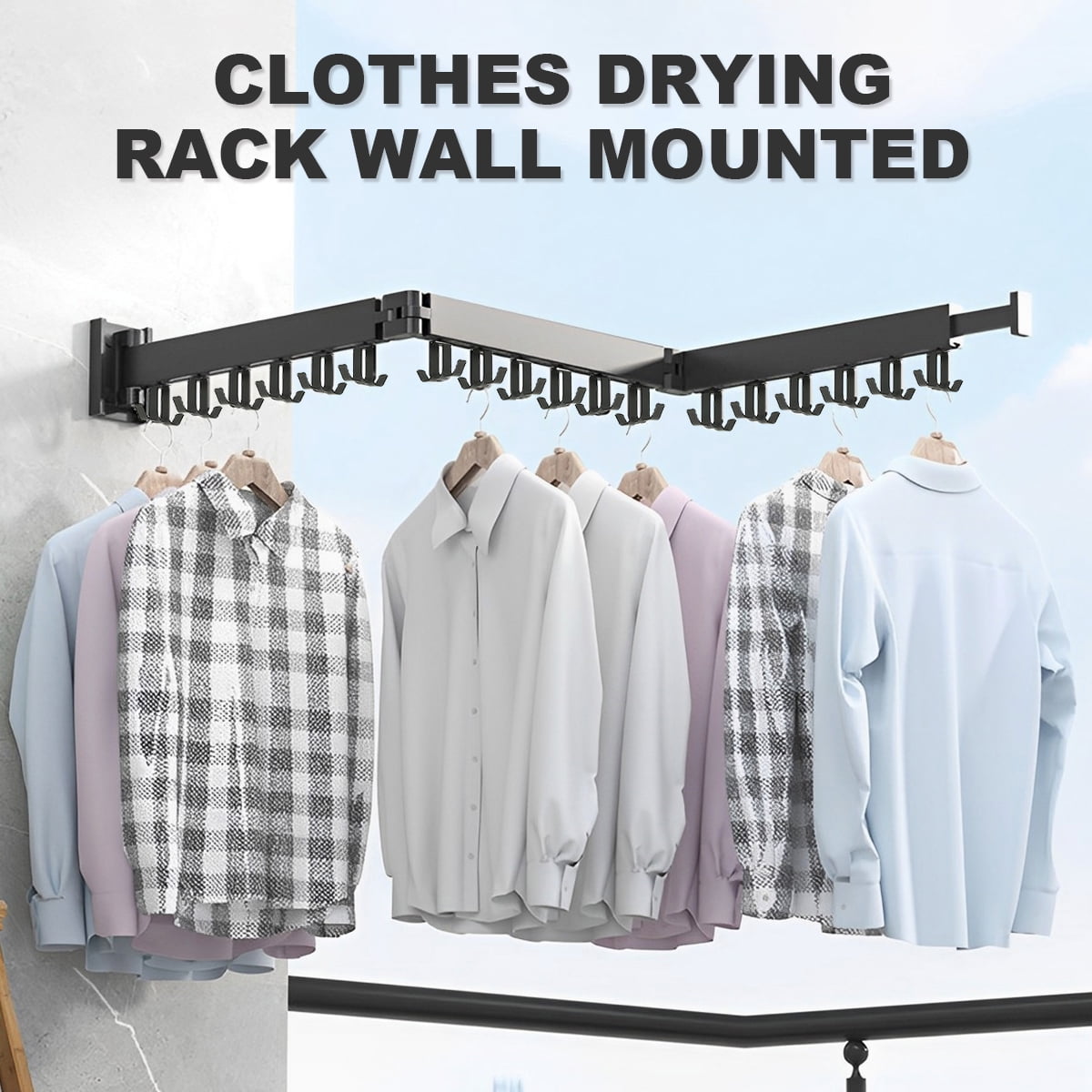Pluokvzr Folded Wall Mounted Clothes Drying Rack, Collapsible Dryer ...