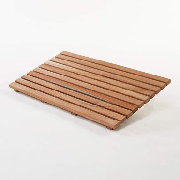 Bare Decor Oiled Finish Solid Teak Wood Giza Shower, Spa, Door Mat ...