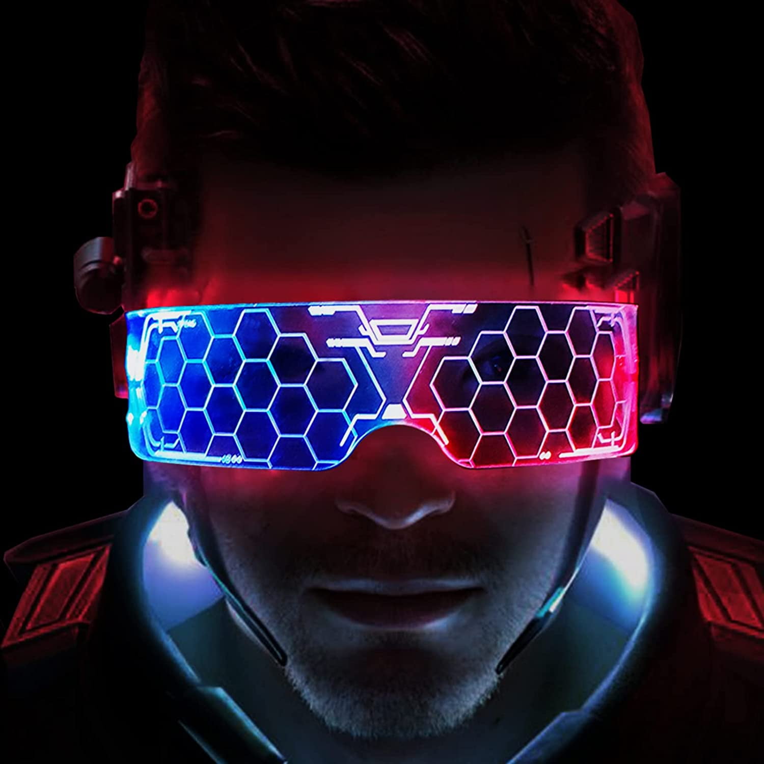 Gafas con luz LED Cyberpunk NQ visera electrónica futurista | Walmart ...