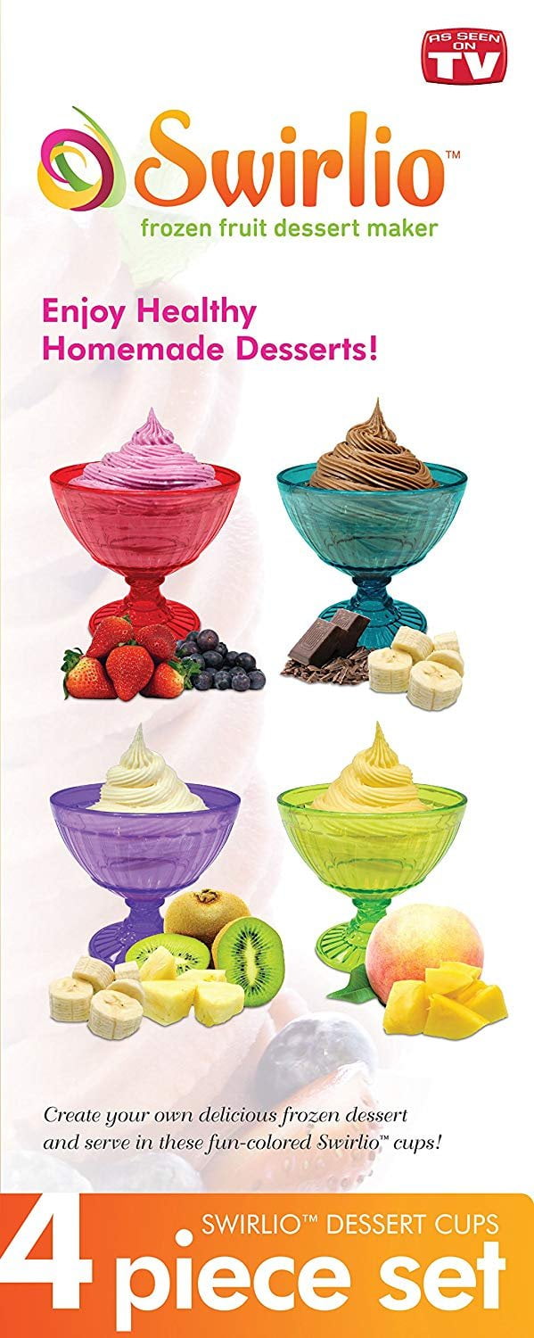 Big Boss Swirlio Frozen Fruit Dessert Cups - Set of 4 Cups - Comes in 4 ...