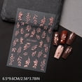 3D Metallic Leaf Nail Art Stickers 2 Sheets Pink Gold Self-Adhesive ...