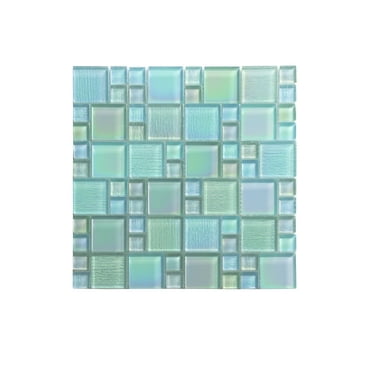 Bahamas Light Blue Mix Glass Tile Pool Tile and Wall Tile and Deco 12in ...