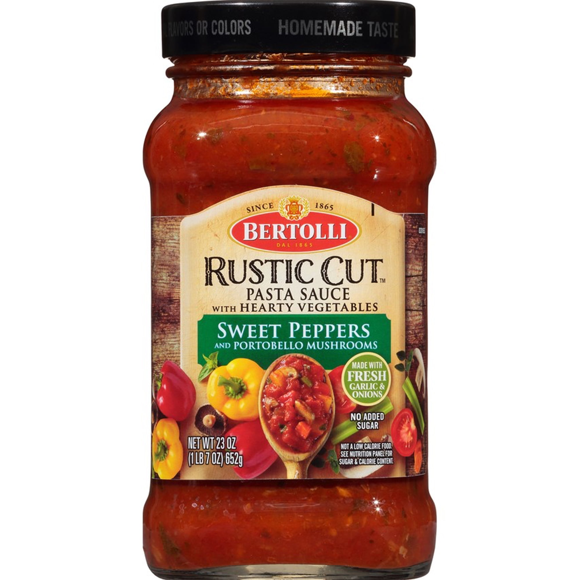 Bertolli Rustic Cut Sweet Peppers and Portobello Mushrooms Sauce, 23 oz ...
