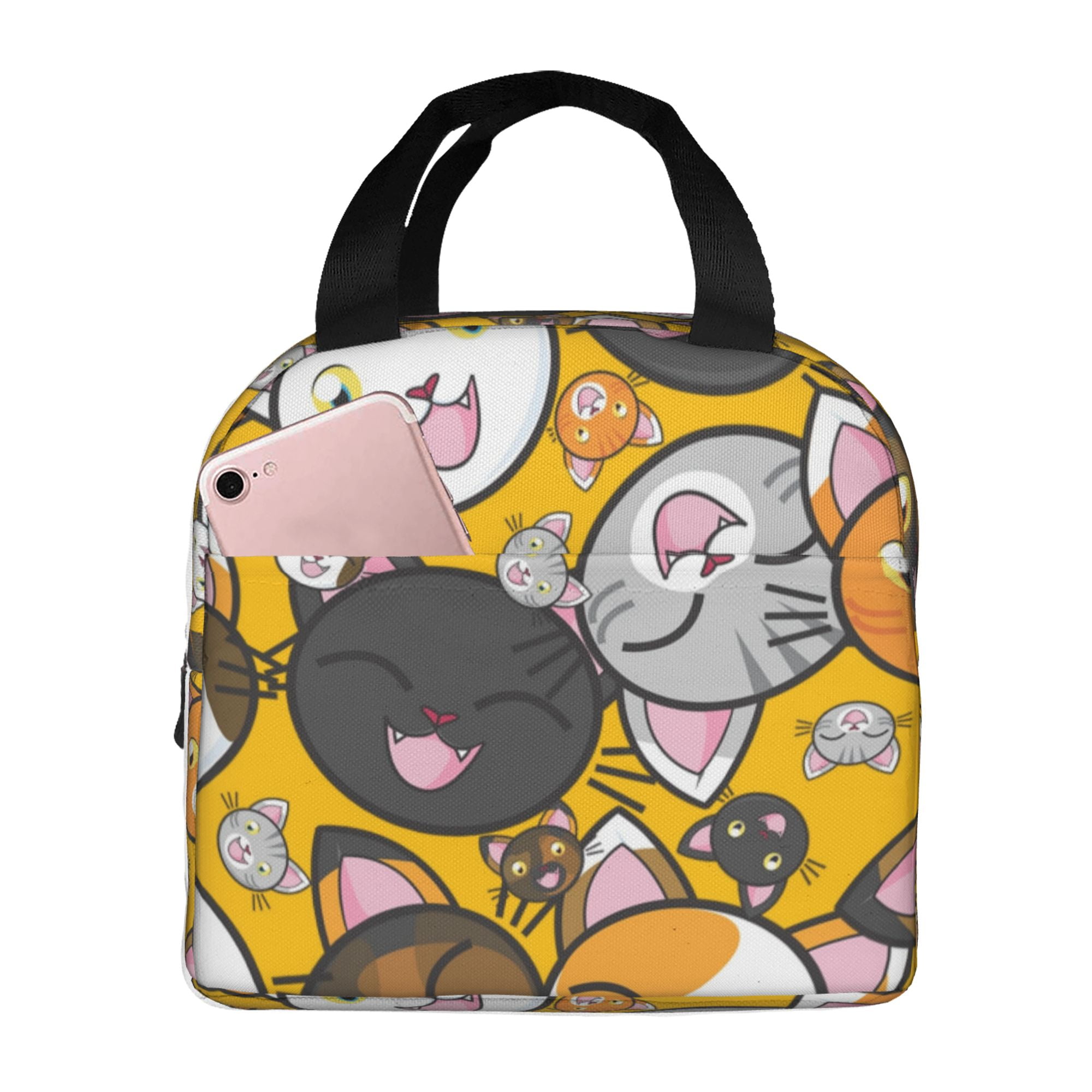 Cats Cute Insulated Lunch Bag for Women Men , Reusable Cute Lunch Bags ...