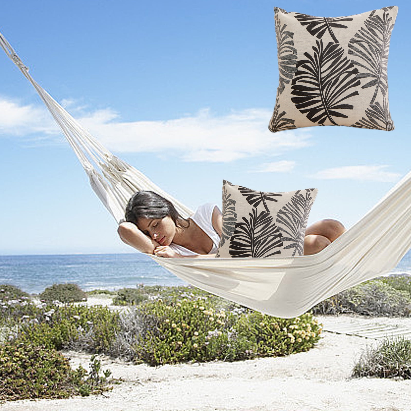 Click here for Savings Oefntac Pillow Cover Palm Leaf Pillow Cove... prices