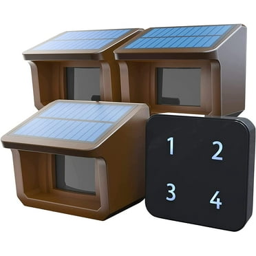 eMACROS 1/2 mile Long Range Solar Wireless Driveway Alarm Outdoor ...